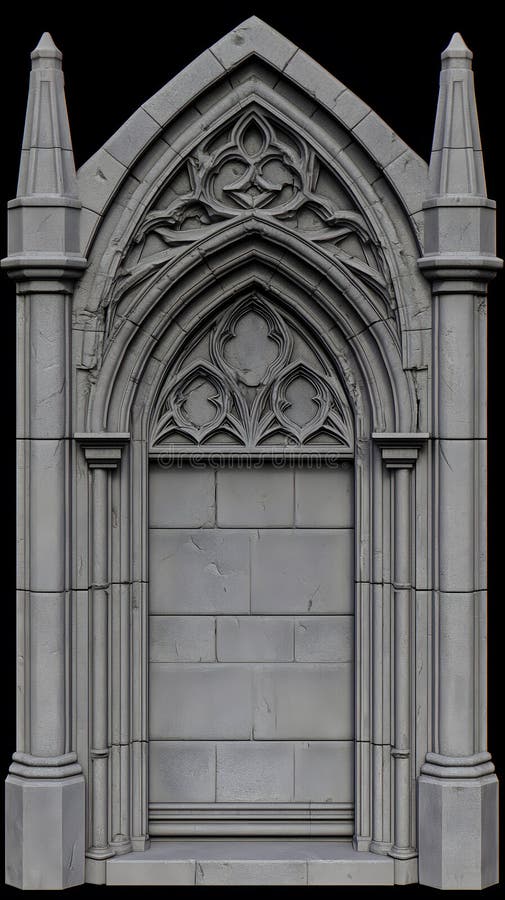 Detailed Gothic Architecture Stone Wall Panel. Stock Illustration ...