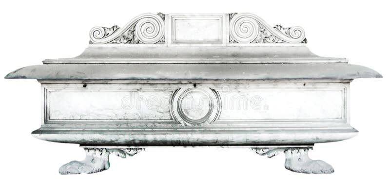 Detailed Grave with Decorations Made of Stone on a White Background ...