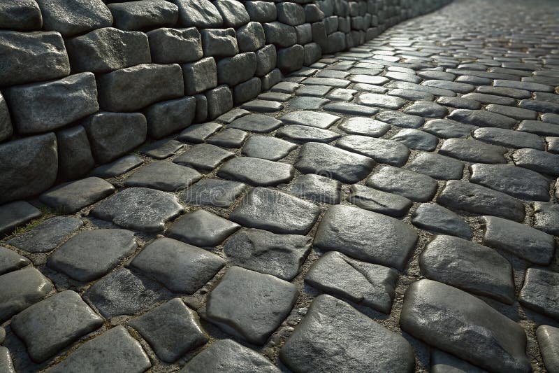 Detailed Gray Cobblestone Wall Texture Seamless Tileable 3D Background ...