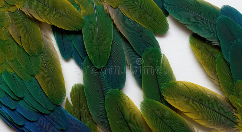 Detailed Green Blue Yellow Bird Feathers Pattern Texture Stock Illustration - Illustration of ...