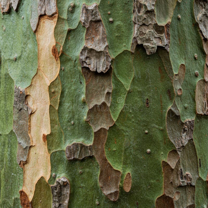 Detailed Green and Brown Tree Bark Texture Stock Illustration ...