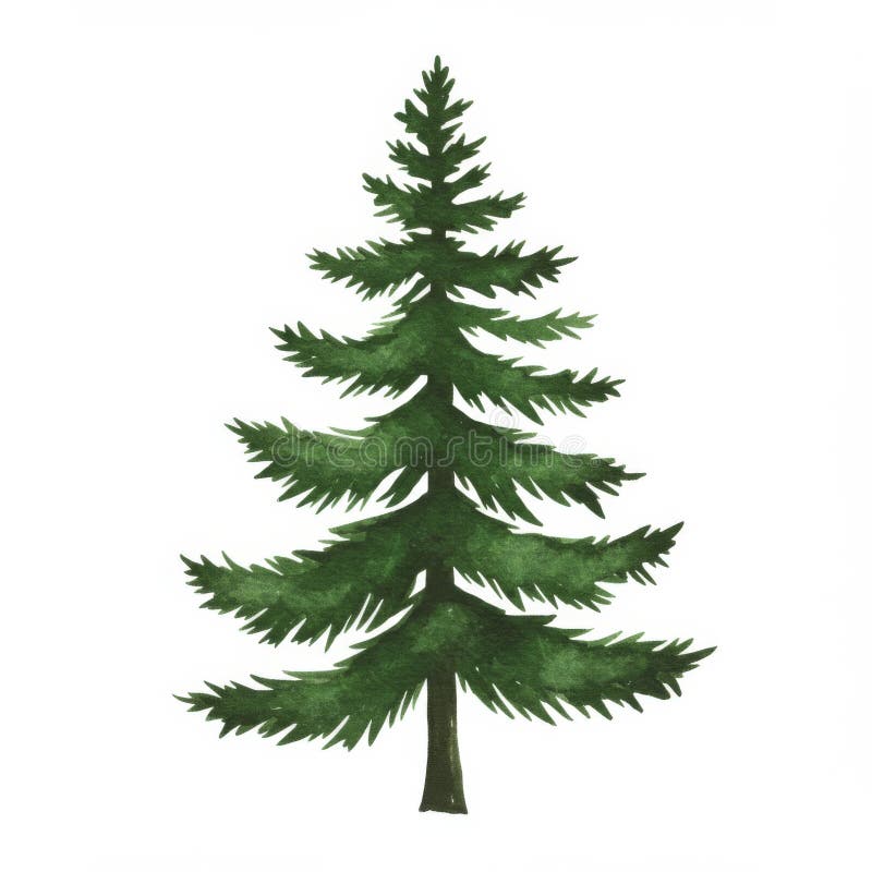 Spruce Tree Illustration Detailed Foliage White Background Stock Photos ...