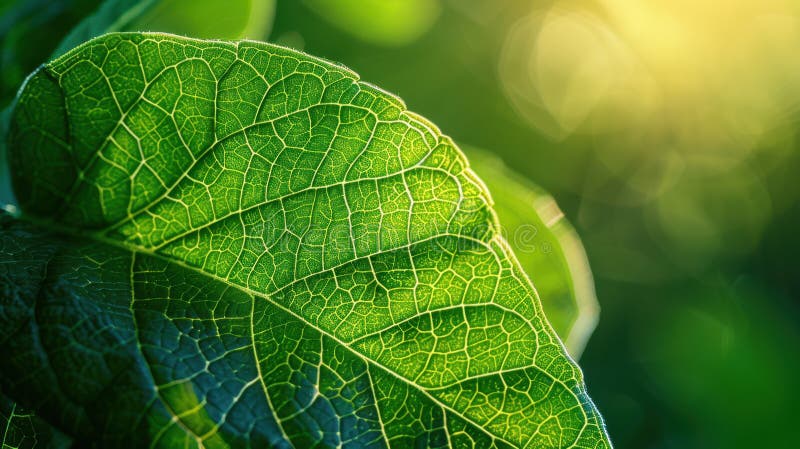 The Detailed Green Leaf.AI Generated Image Stock Image - Image of ...