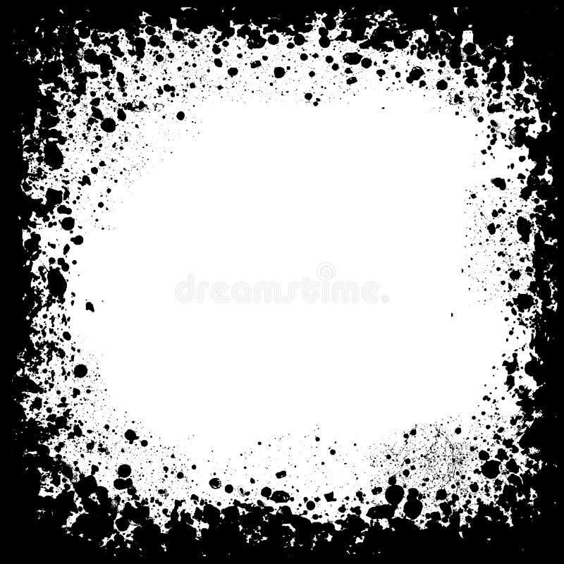 Grunge Border with Detailed Splatters Stock Vector - Illustration of ...