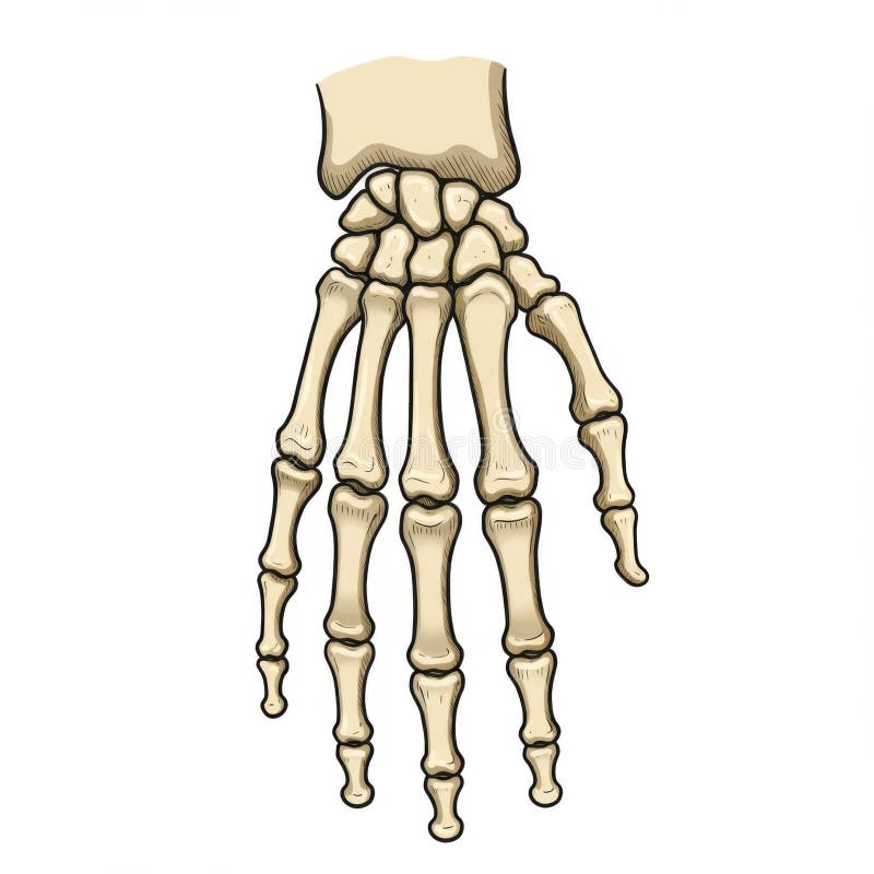 Detailed Hand Bone Structure Illustration Stock Illustration ...