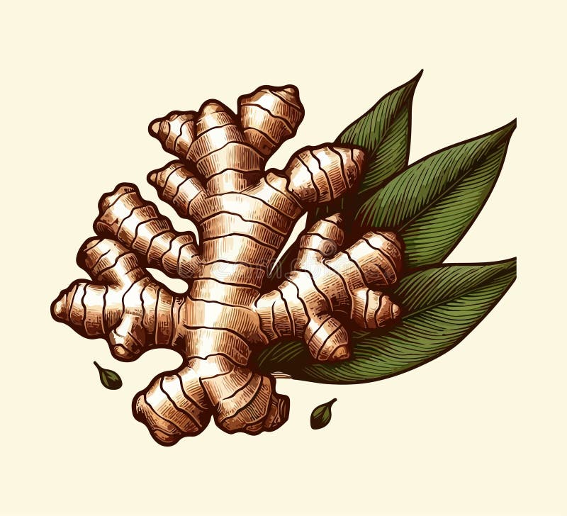 Ginger Vector Hand Drawn Black and White Stock Illustration ...