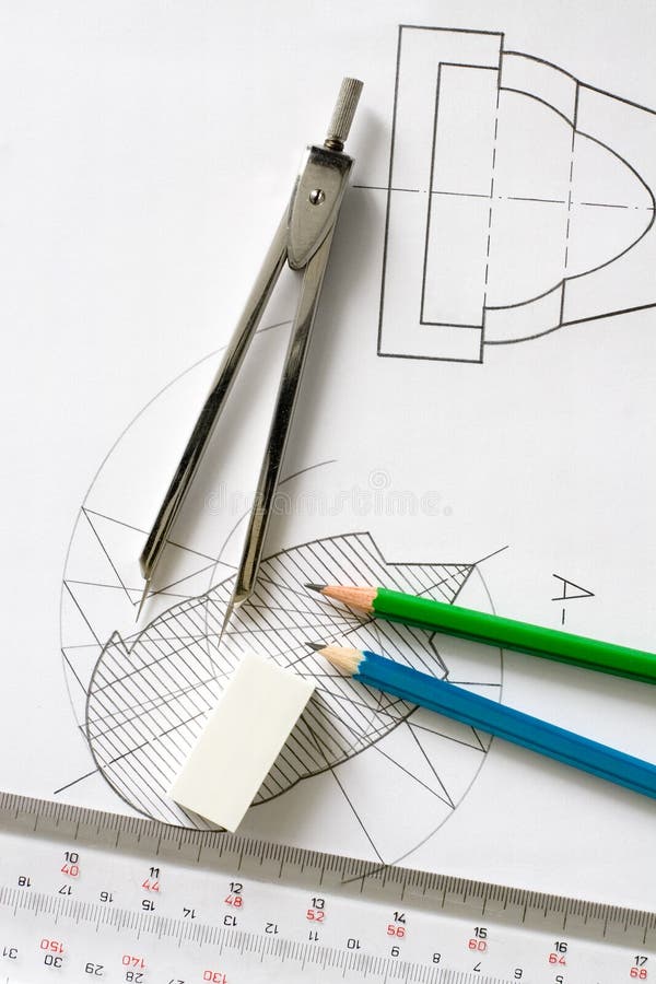 Detailed Hand Drawn Blueprints Picture. Image: 8483105