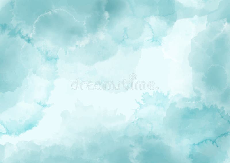 Detailed Hand Painted Watercolour Background in Teal Colour Stock ...
