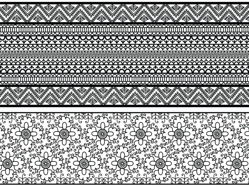 Detailed Henna Borders stock vector. Illustration of asia - 21895905