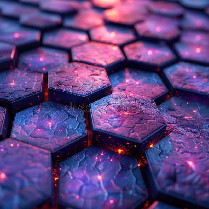 Detailed Hexagonal Pattern with Stars Close-Up Stock Image - Image of ...