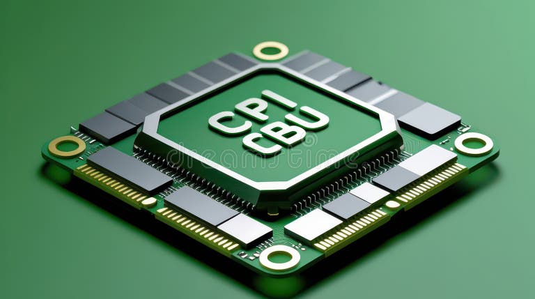 A Detailed High Angle Shot of a Central Processing Unit or Cpu Computer ...