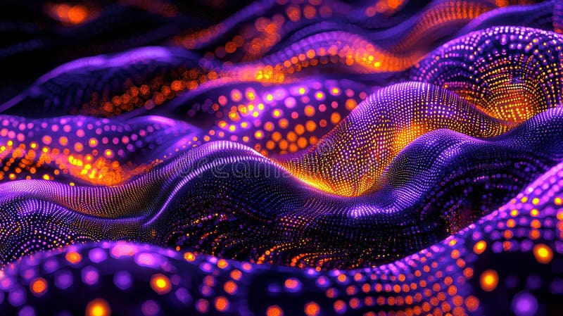 A Detailed, High-definition Image of a Digital Network Featuring Bright ...