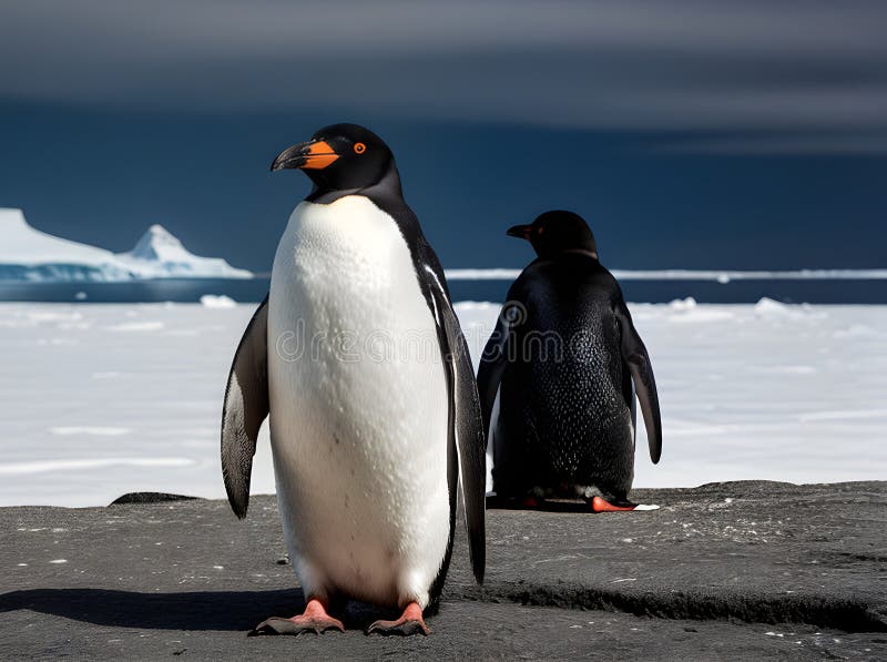 Detailed High Quality Medium Shot Penguin Noir. Stock Photo - Image of ...