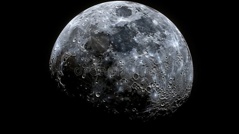 Close-up of the Moon S Surface Showing Craters and Maria. Stock Photo ...