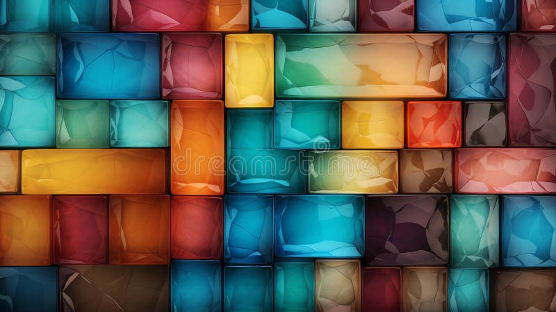 Detailed and Highresolution Artistic Glass Tile Design with a Flat and ...