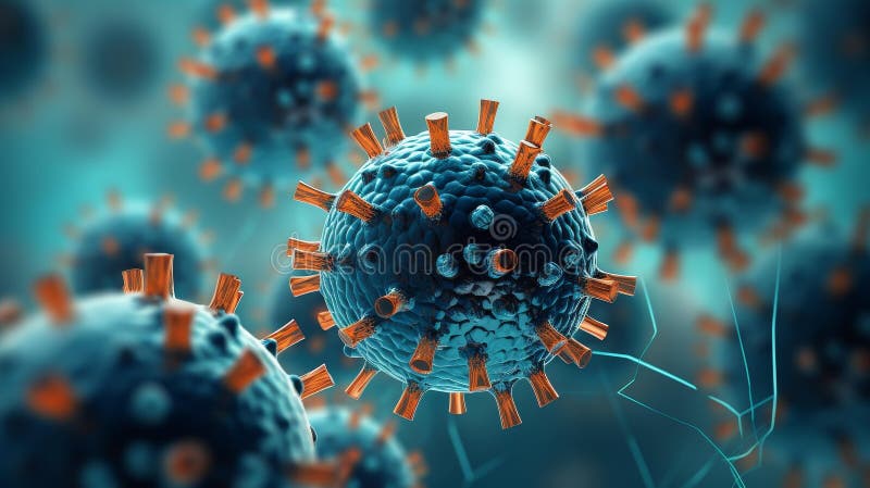 Detailed, Highresolution Texture of Menacing Virus Particles Under ...