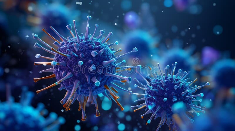 Detailed, Highresolution Texture of Menacing Virus Particles Under ...