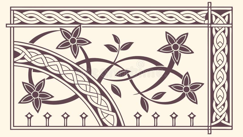 Detailed Horizontal Floral Pattern Border, Elegant Decorative Element ...