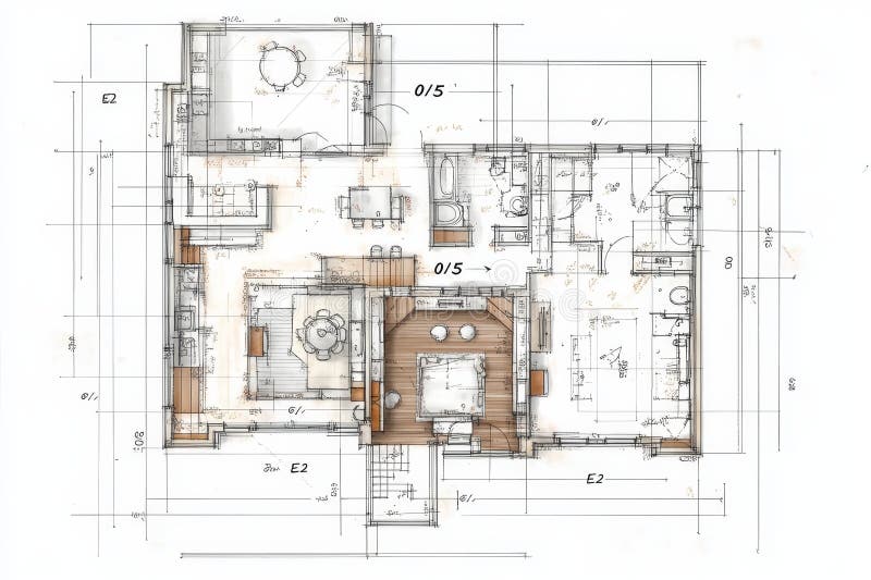 Detailed House Plans with 3d Drawings, Room Layouts, and Technical ...
