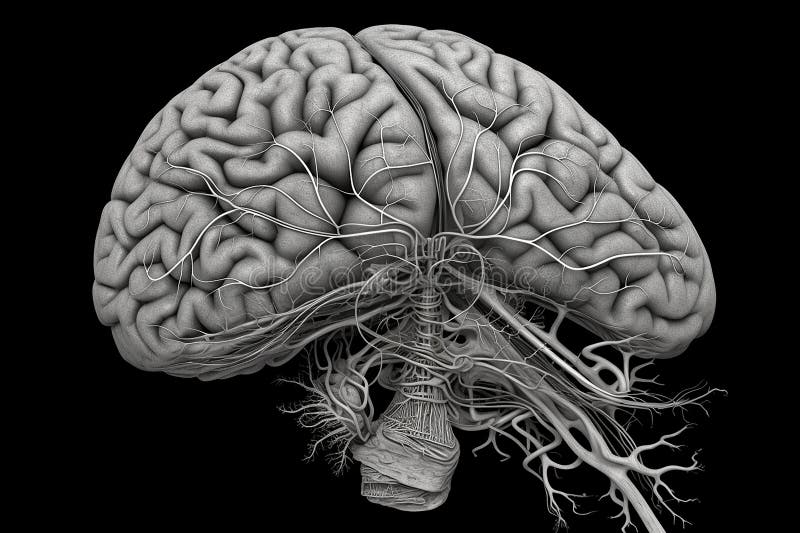 Detailed Human Brain Illustration Stock Illustration - Illustration of ...