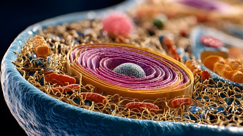 Detailed Human Cell Anatomy with Visible Nucleus. Generated Ai Stock ...