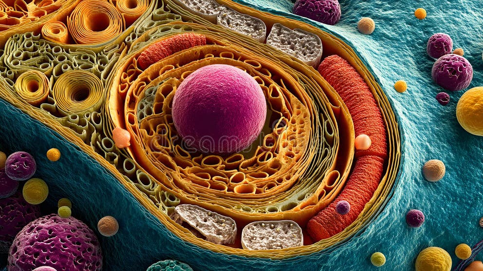 Detailed Human Cell Image with Visible Nucleus. Generated Ai Stock ...