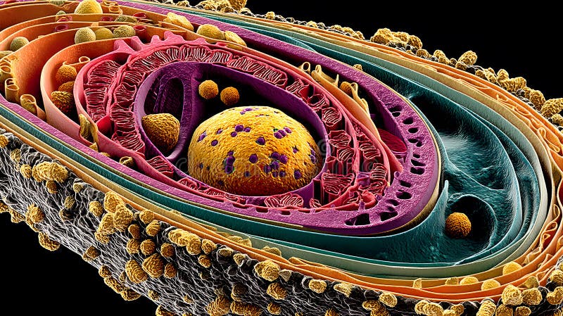 Detailed Human Cell with Visible Nucleus. Generated Ai Stock Photo ...