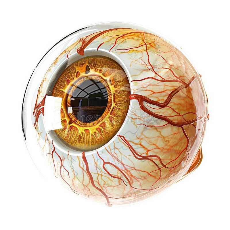 Detailed Human Eye Anatomy Model with Visible Veins Stock Image - Image ...