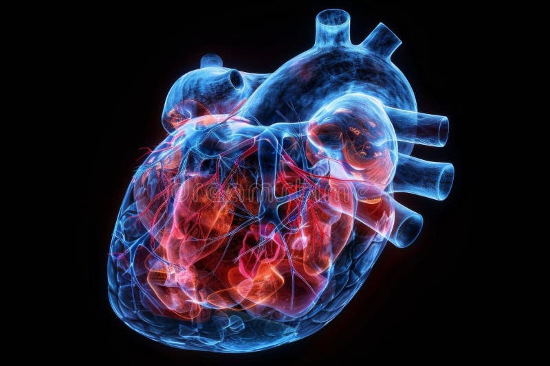Detailed Human Heart X-ray Image Stock Illustration - Illustration of ...