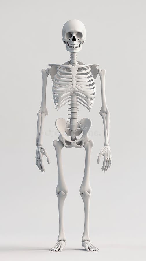 A Realistic Human Skeleton Model Standing Upright in a Neutral Design ...