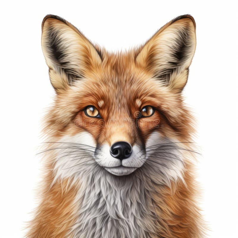 Detailed Hyperrealistic Red Fox Head Vector Illustration Stock Image ...