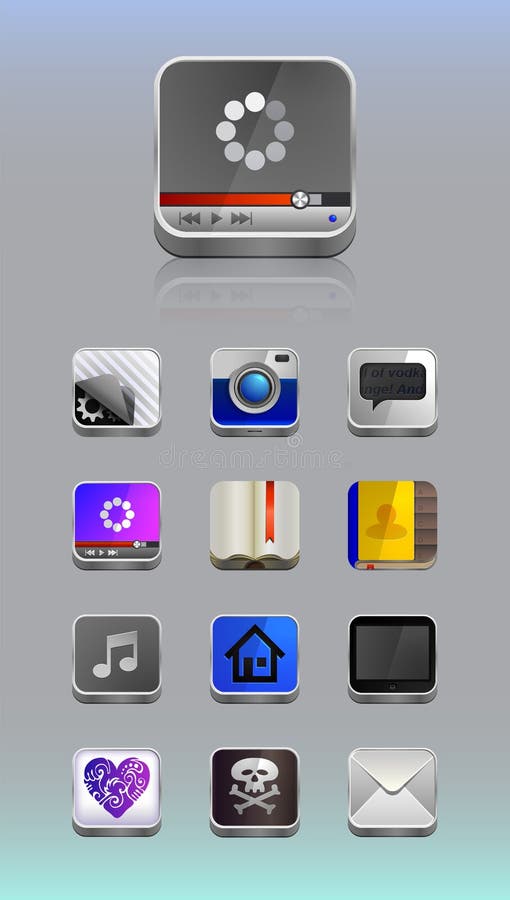 Detailed Icons for Smartphone Stock Vector - Illustration of ...