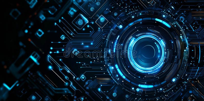 Detailed Illustration of an Abstract Hi-tech HUD Interface with a ...