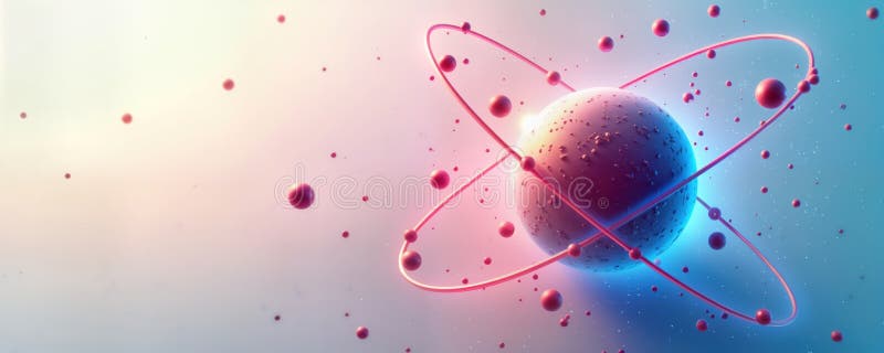 Detailed Illustration of Atom. Modern Scientific Visualization of ...
