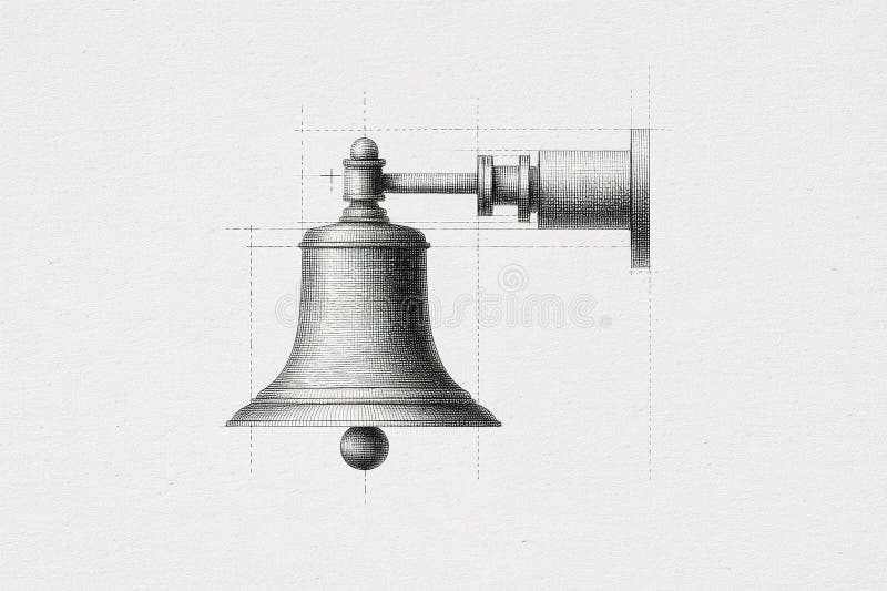 Detailed Illustration of a Bell Design Featuring Precise Measurements ...