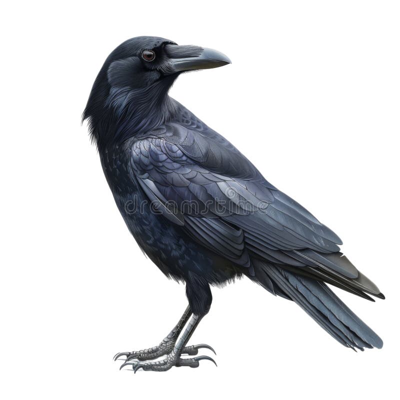A Detailed Illustration of a Black Raven Standing Stock Illustration ...