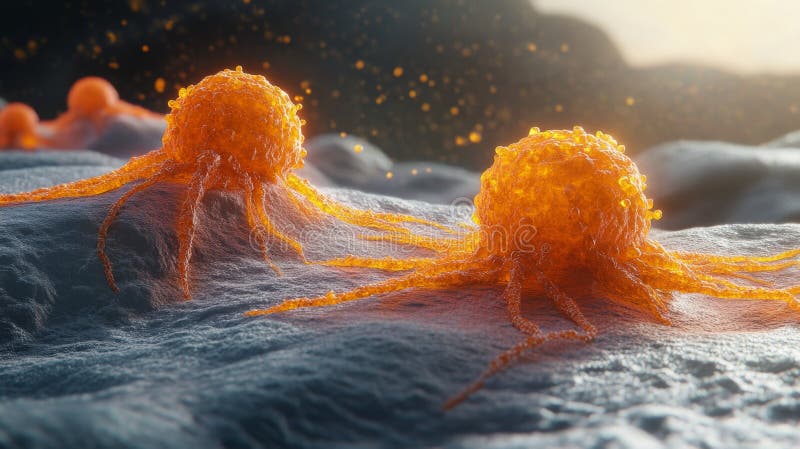 Detailed Illustration of Bone Cancer Cells Affecting Bone Structure ...