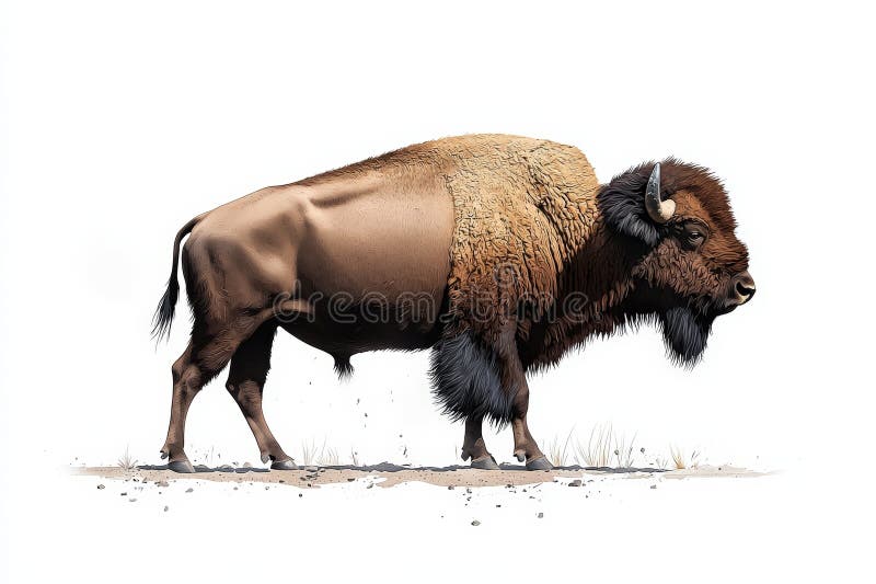 A Detailed Illustration of a Buffalo Standing Gracefully Showcasing Its ...