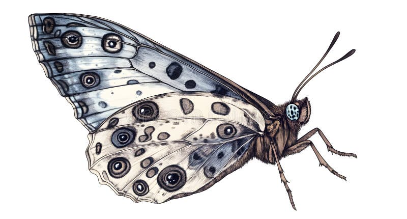 Detailed Illustration of a Butterfly with Unique Patterns Stock ...