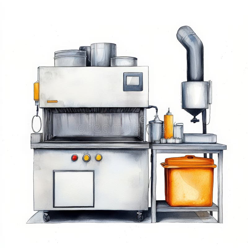 Detailed Illustration of a Commercial Kitchen Machine Designed for ...