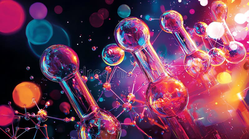 A Detailed Illustration of a Complex Chemical Reaction Taking Place in ...