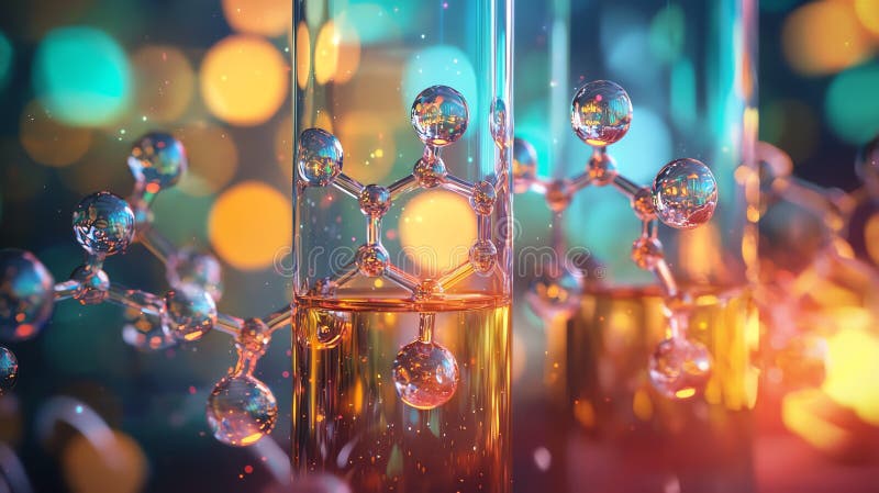 A Detailed Illustration of a Complex Chemical Reaction Taking Place in ...