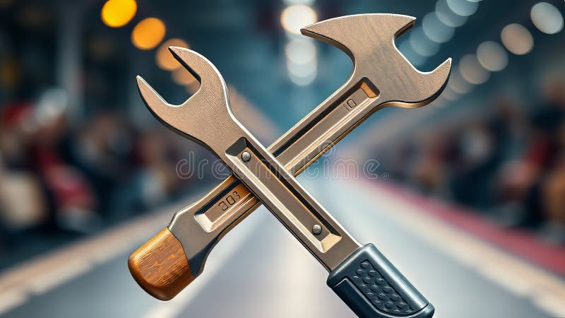 A Detailed Illustration of Crossed Hammer and Spanner Construction ...