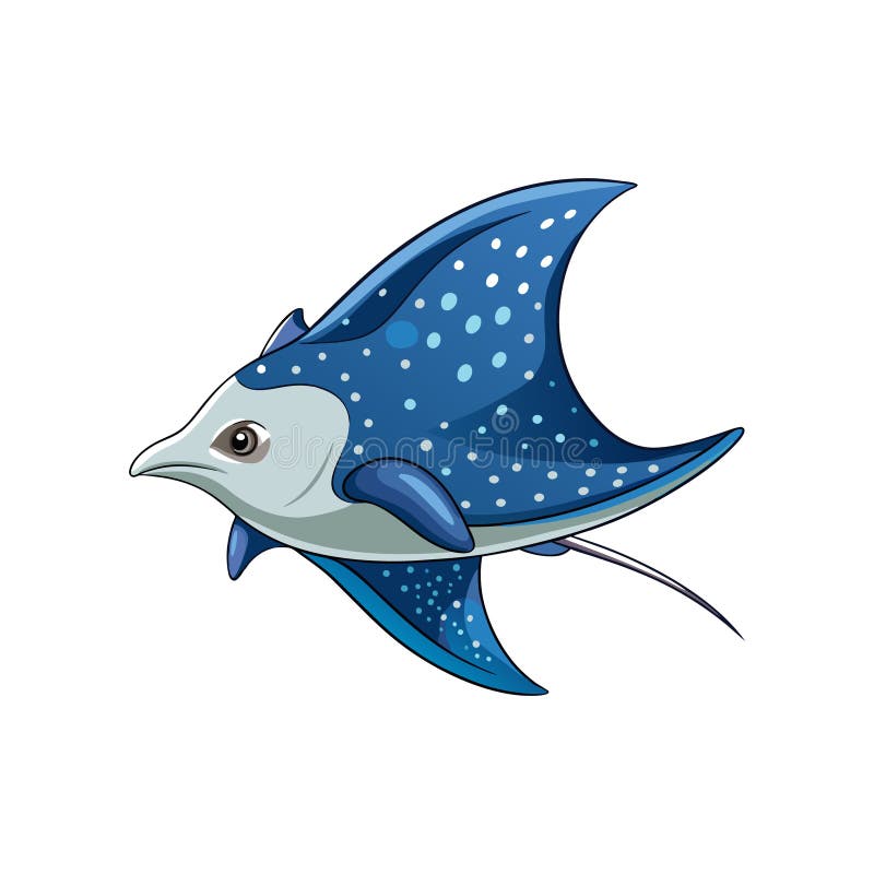 Detailed Illustration of Eagle Ray in Water Stock Illustration ...