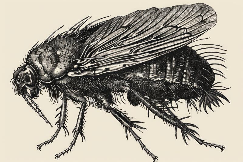 Detailed Illustration of a Fly, Suitable for Educational Materials ...