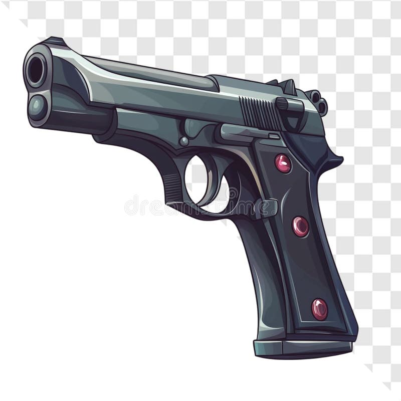 A Sleek Dark Handgun with Ruby Accents a Powerful Weapon Stock Photo ...