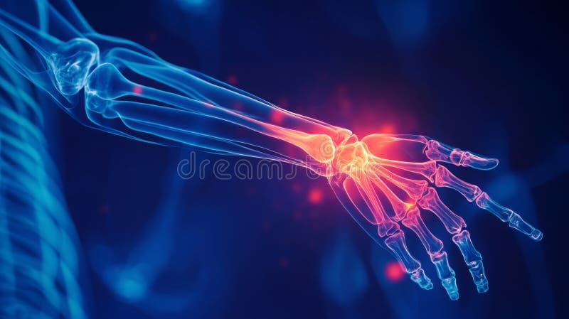 Detailed Illustration of Human Arm Highlighting Bone Structure and ...