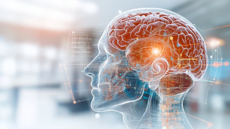 Detailed Illustration of Human Brain Anatomy Showcasing Neural ...