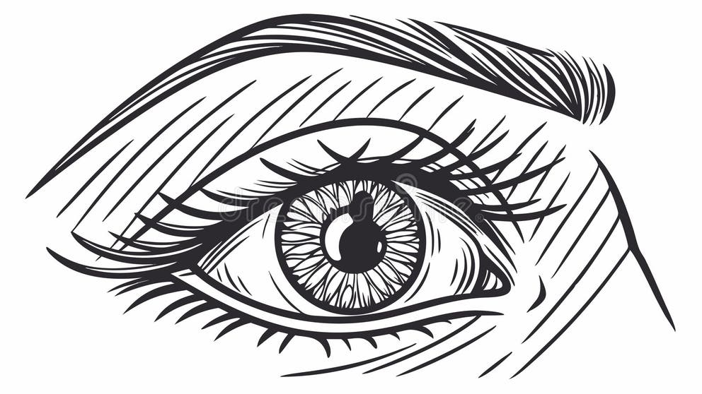Detailed Human Eye, Vision, Insight, Perception, Focus, Vector Design ...