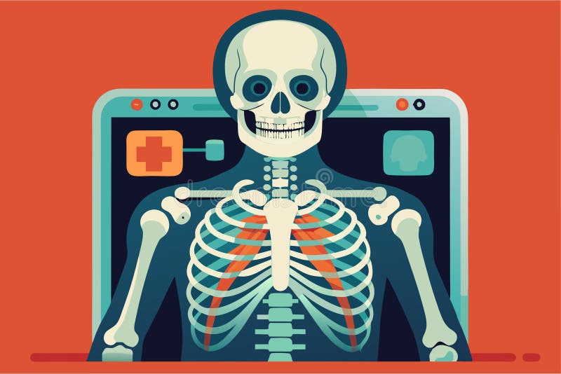 A Detailed Illustration of a Human Skeleton Displayed on a Screen ...